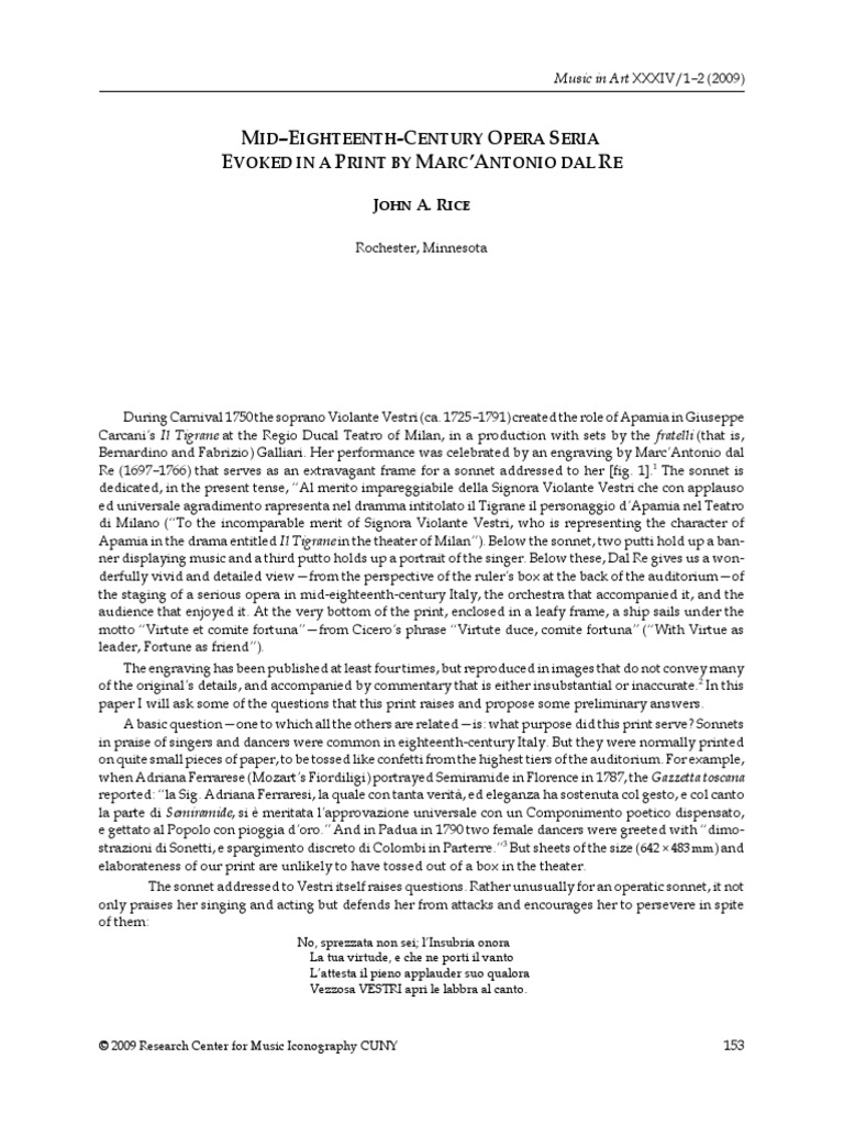 Eighteenth-Century Opera Print Analysis | PDF | Art