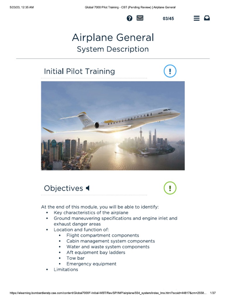 Bombardier Global 7500 General Pilot Document | PDF