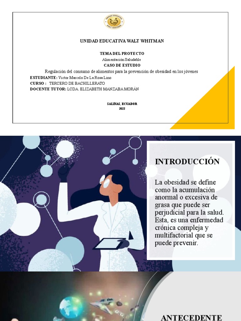 Presentación de Diapositiva para Proyecto de Grado | Descargar gratis PDF | Obesidad | Literatura