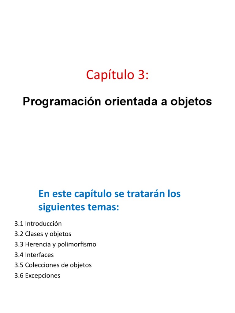 Cap 3 | PDF | Constructor (Programación Orientada a Objetos) | Programación