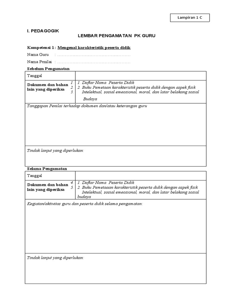 Contoh Instrumen 1C | PDF