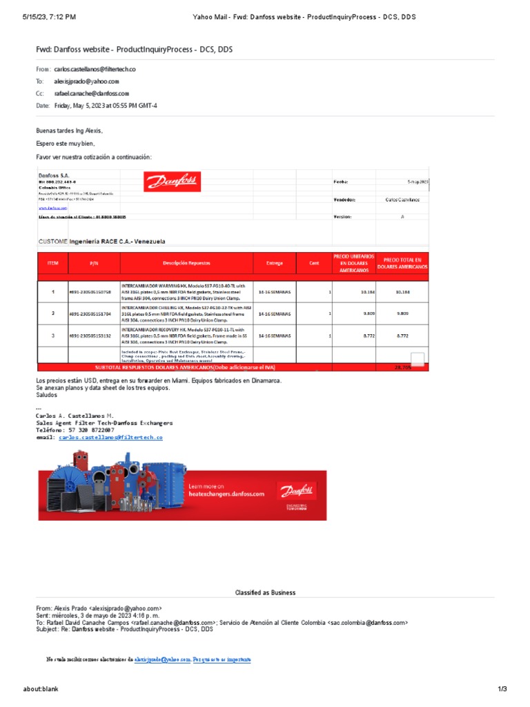 Danfoss Website - ProductInquiryProcess - DCS, DDS | PDF