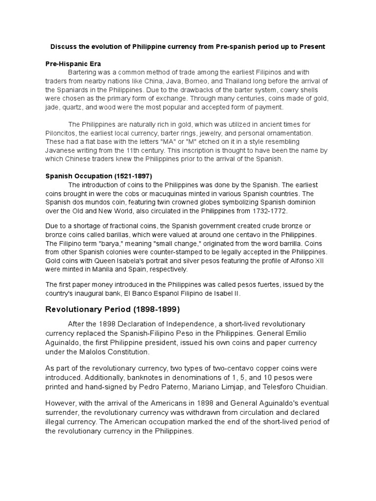 Evolution of Philippine Currency | PDF | International Trade | Economies