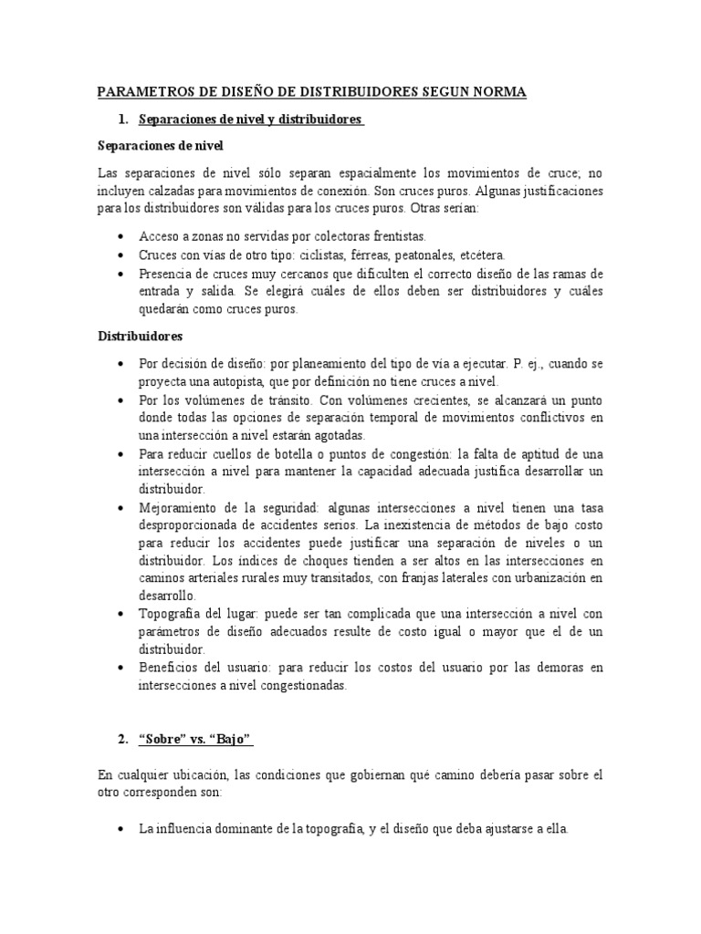 Diseño de Distribuidores Viales | PDF | Carretera de acceso controlado ...
