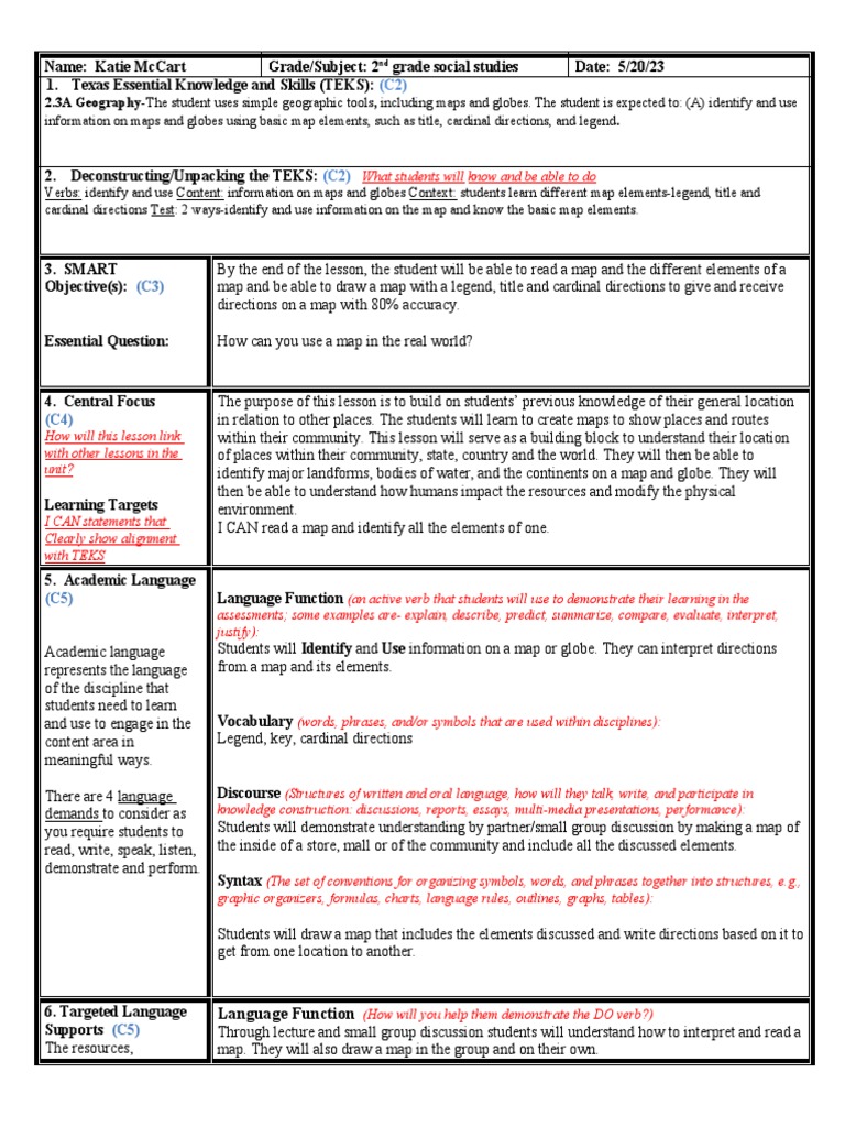 Edtpa Lesson Plan Guide LPG Complete | PDF | Learning | Human Communication