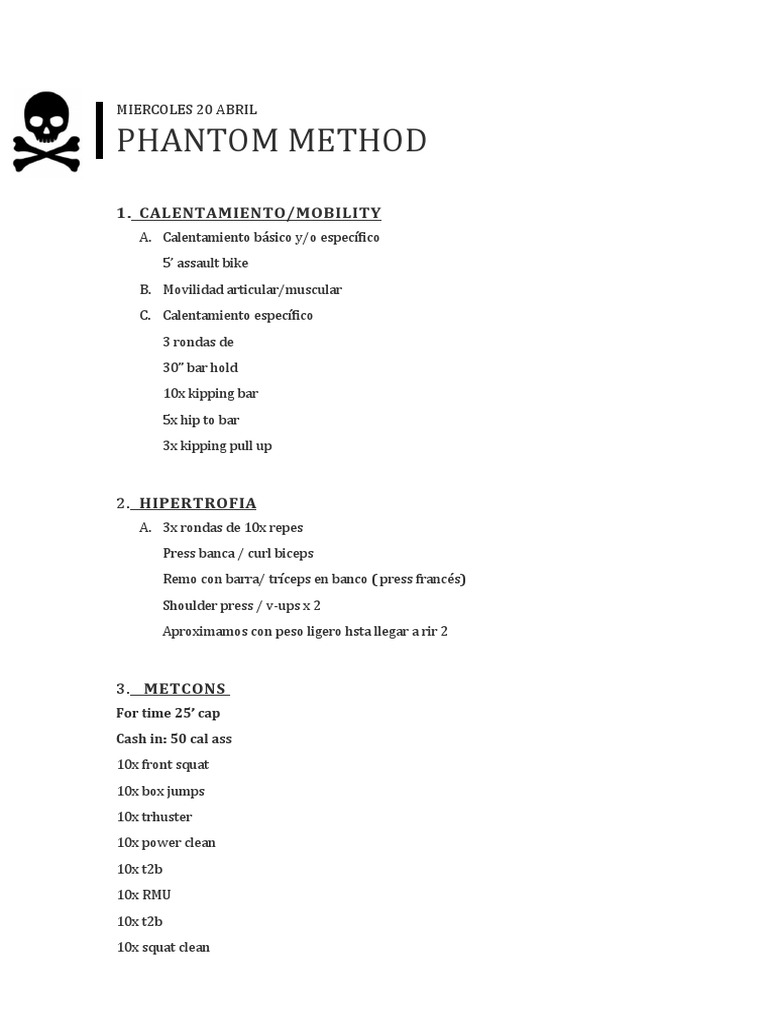 Phantom Method Método Entrenamiento | PDF
