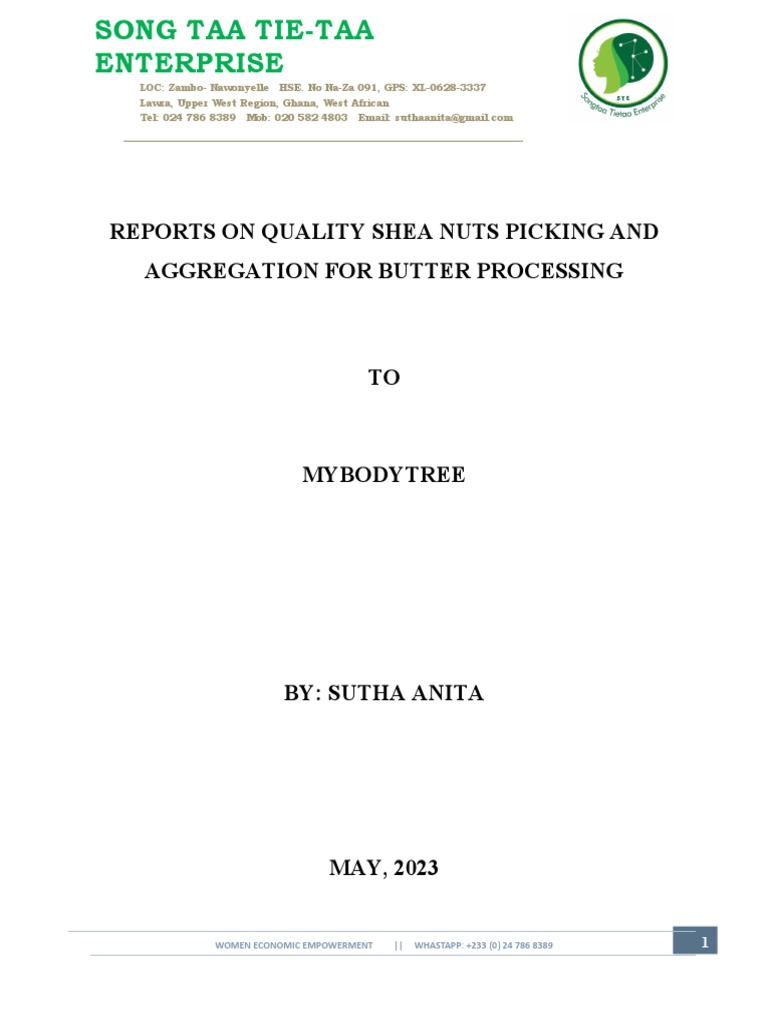 Quality Shea Nuts Training Report | PDF | Warehouse | Nut (Fruit)