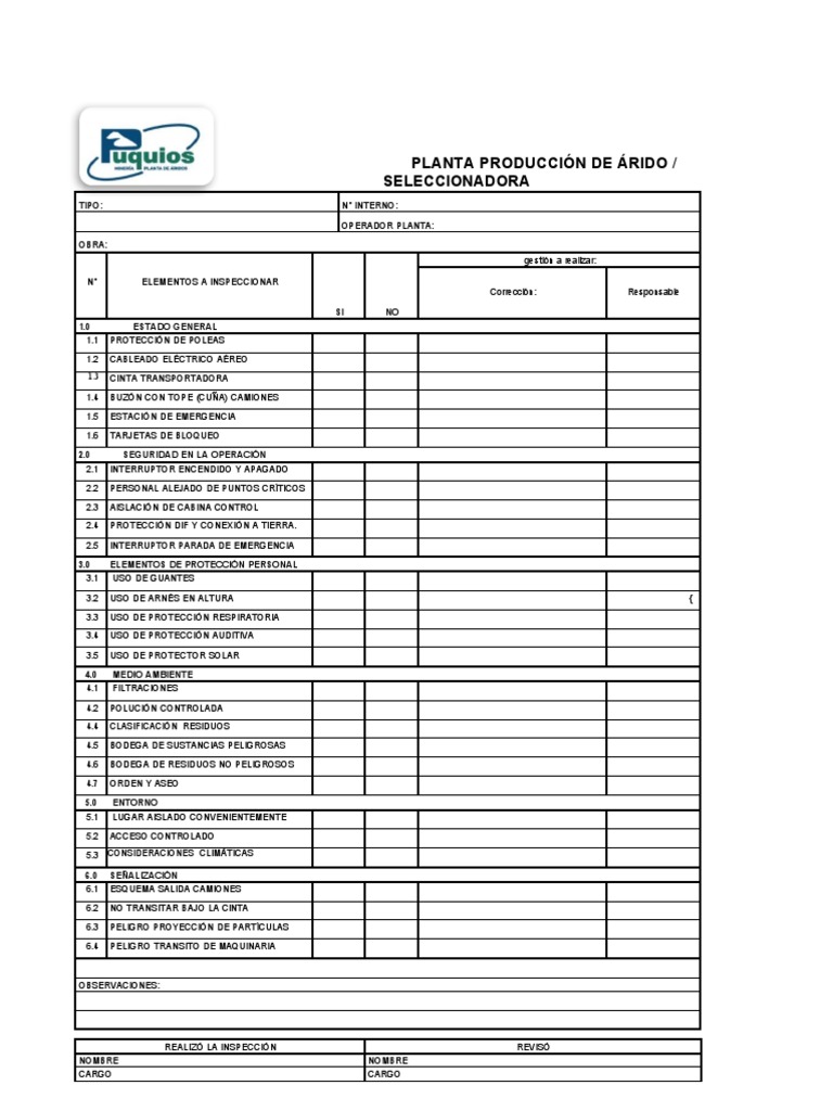 Check List Planta | PDF