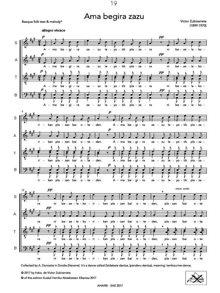 Zubizarreta V - Ama Begira Zazu v.1 F 2012 | PDF