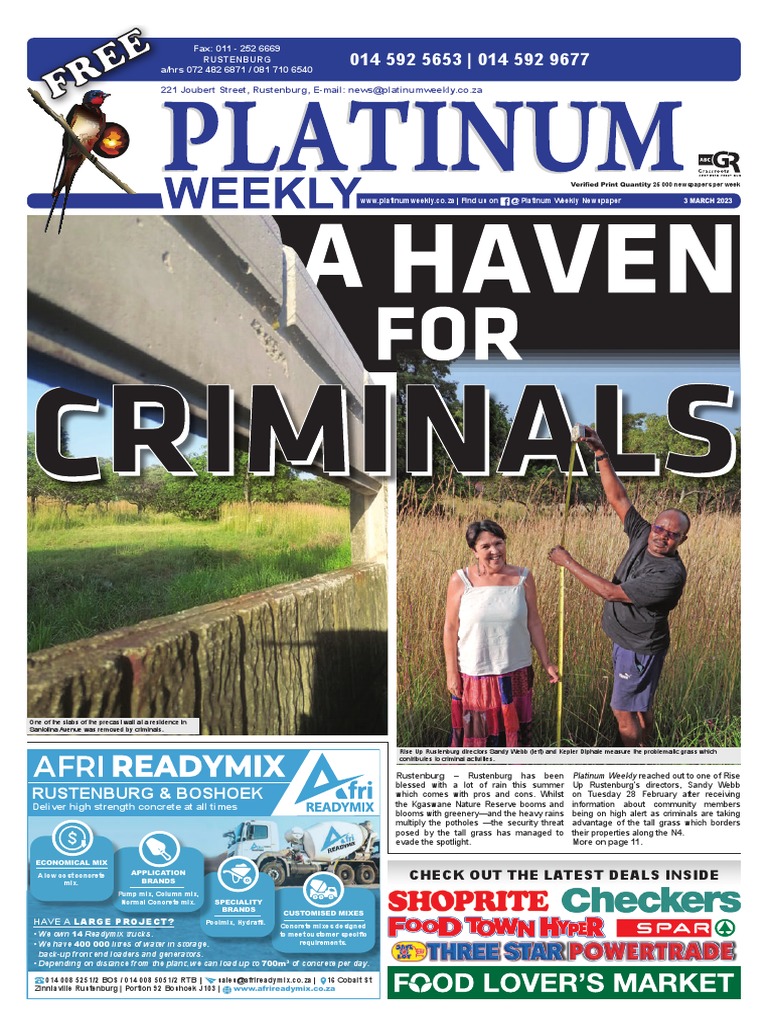 Platinum Weekly - 03 March 2023 - Rustenburg Newspaper | PDF | Concrete ...