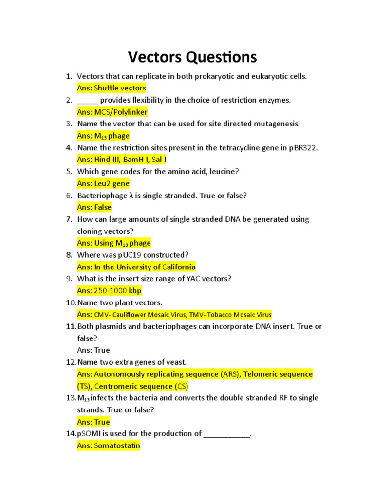 Vectors Questions | PDF