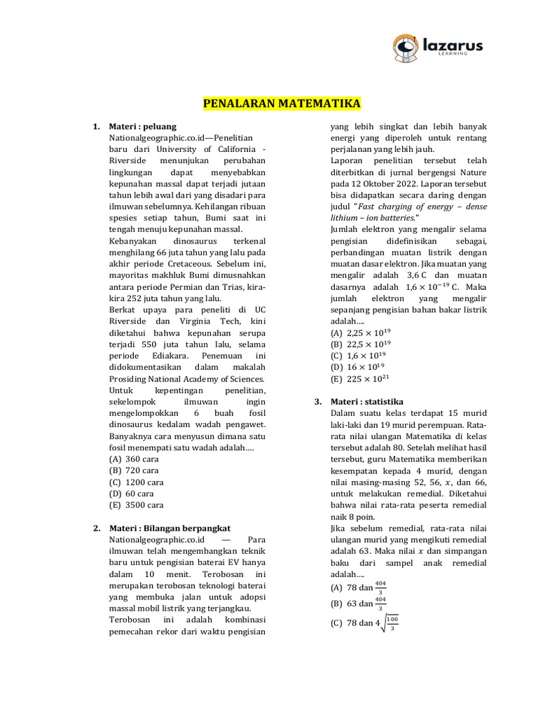 (SNBT-PM) Paket Soal 019 | PDF