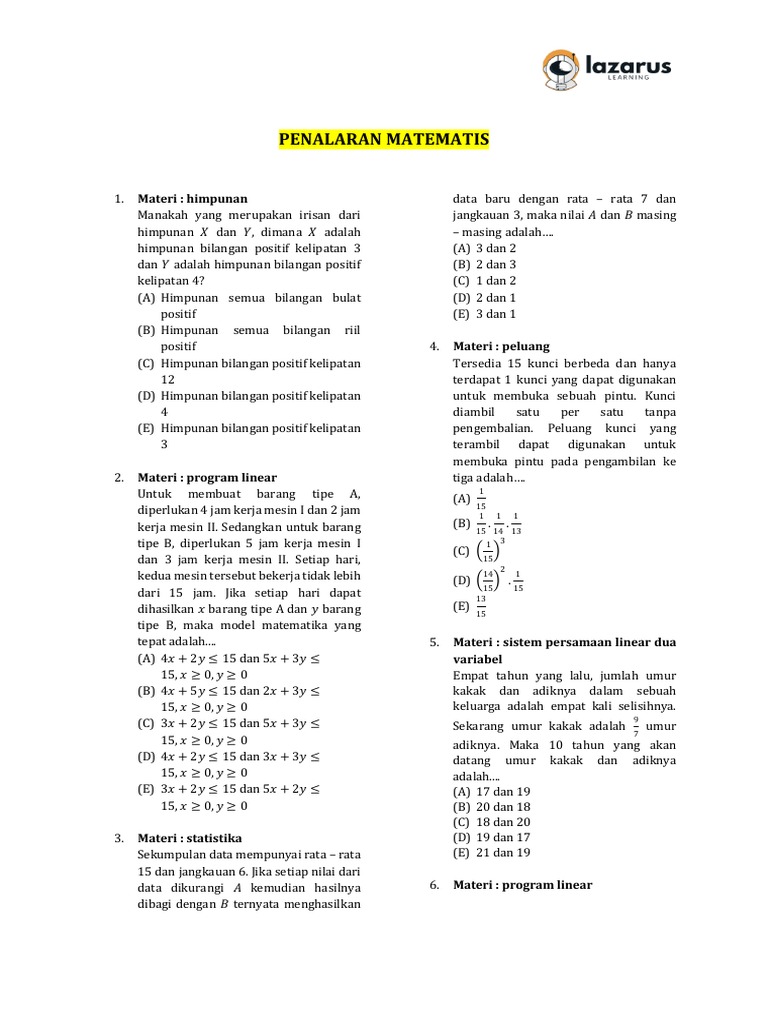(SNBT-PM) Paket Soal 017 | PDF