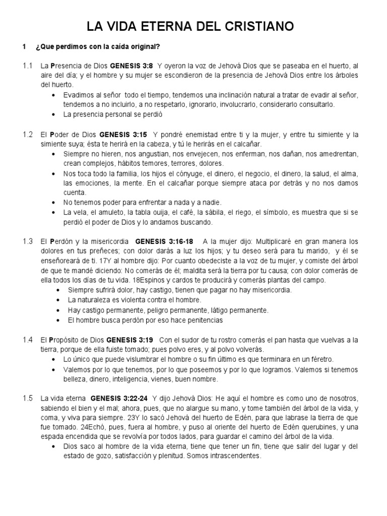 Vida Eterna y Redención en Cristo | PDF | Pecado | Jesús