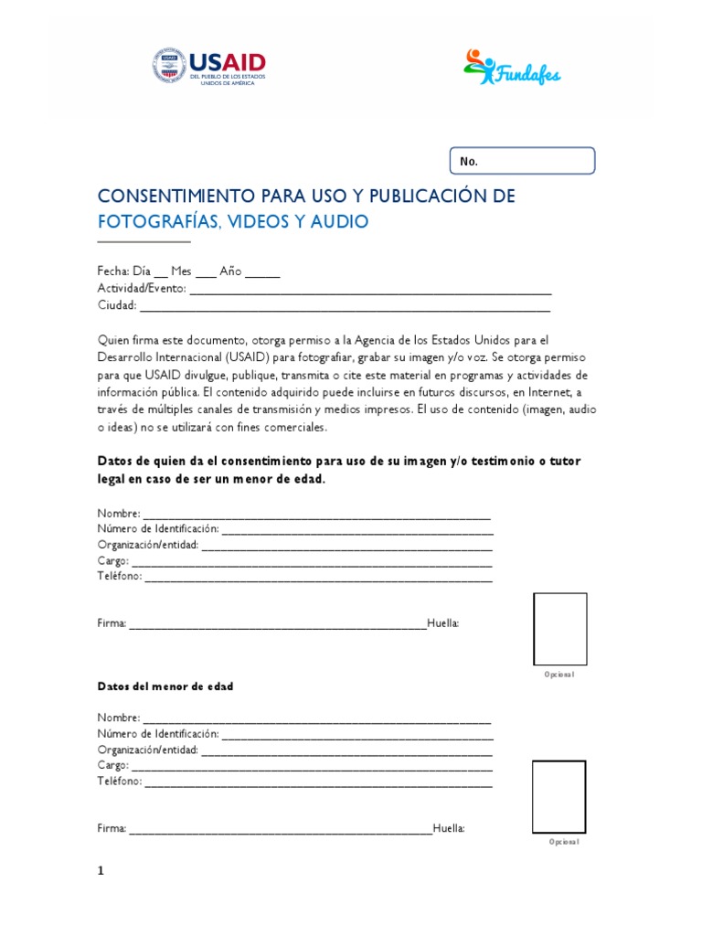 VF - RG - Consentimiento para Uso de Fotografías - Individual | PDF