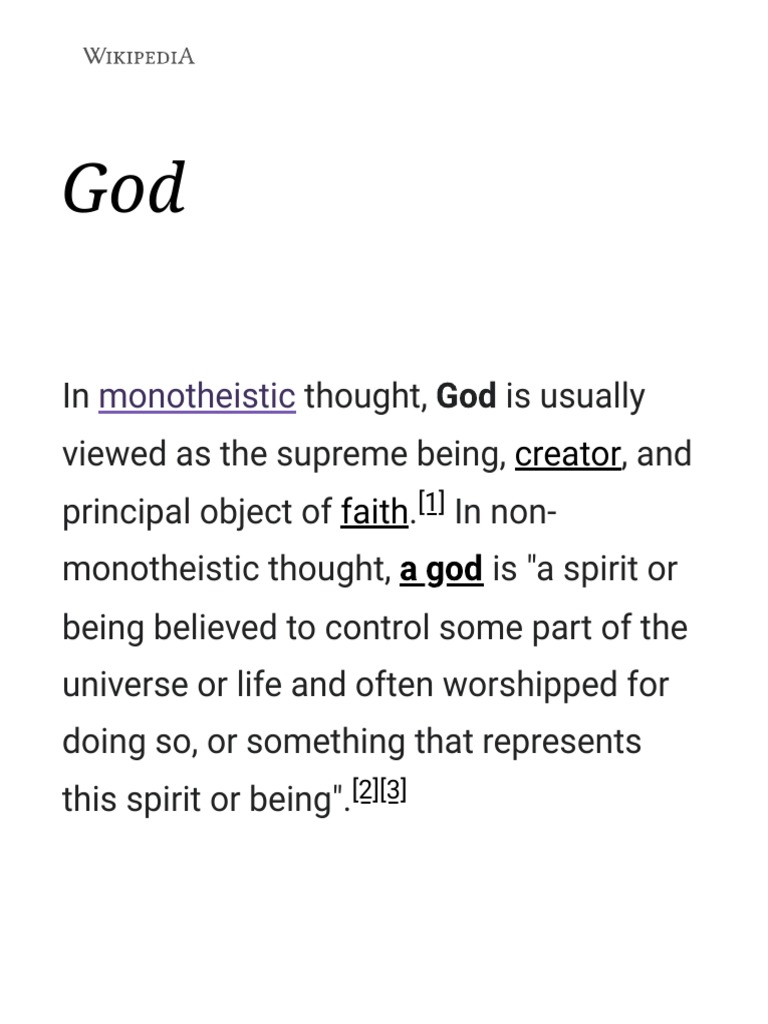 God Wikipedia Pdf God Existence Of God
