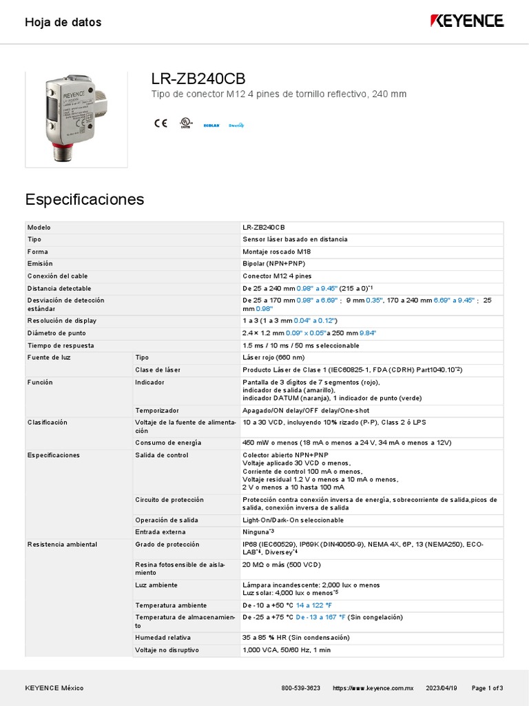 LR-ZB240CB Datasheet | PDF | Ingenieria Eléctrica