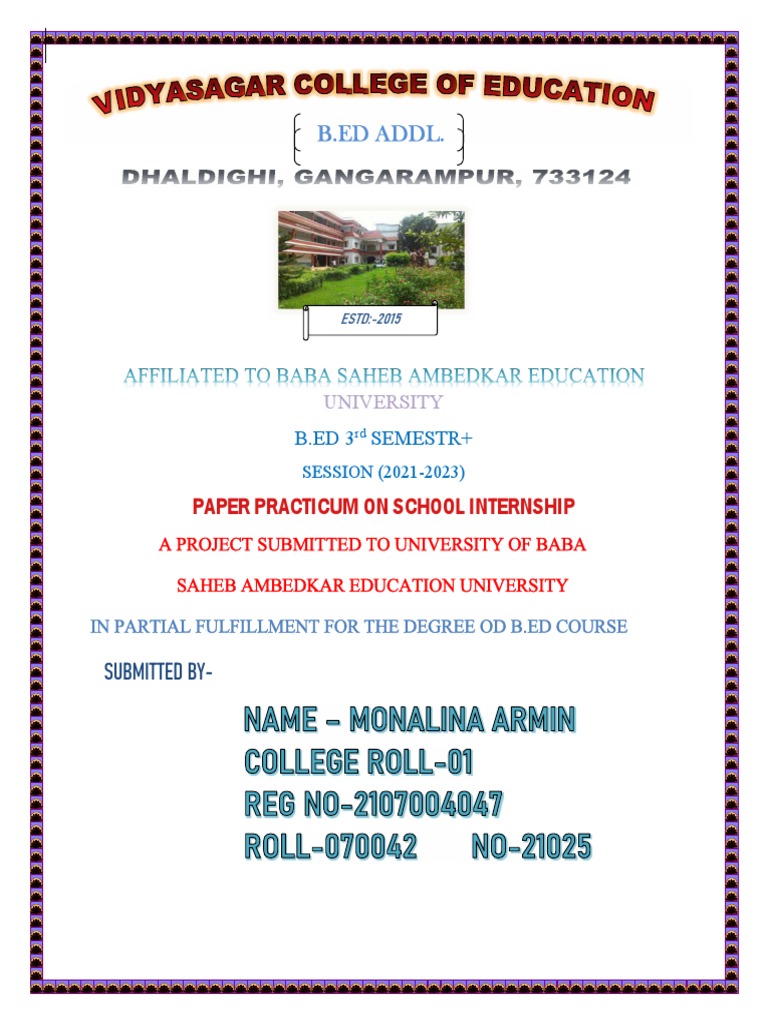 B.Ed Practicum Project Submission Page | PDF