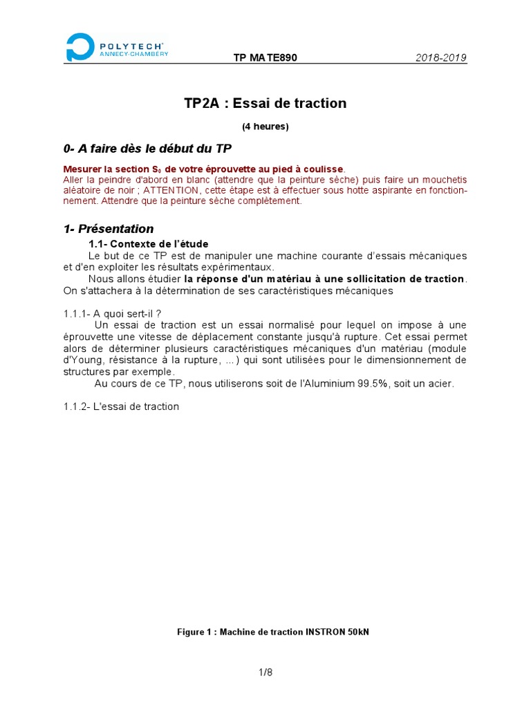 TP Traction | PDF | Déformation plastique | Mécanique du solide