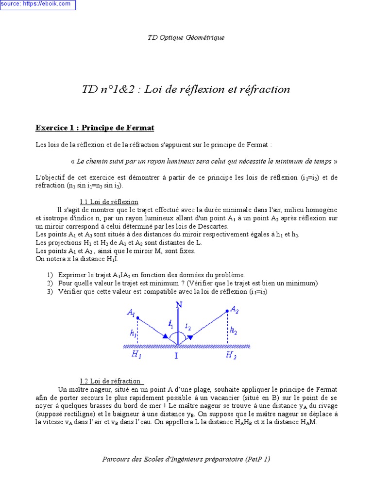 Optique Geometrique Exercices 2 | PDF