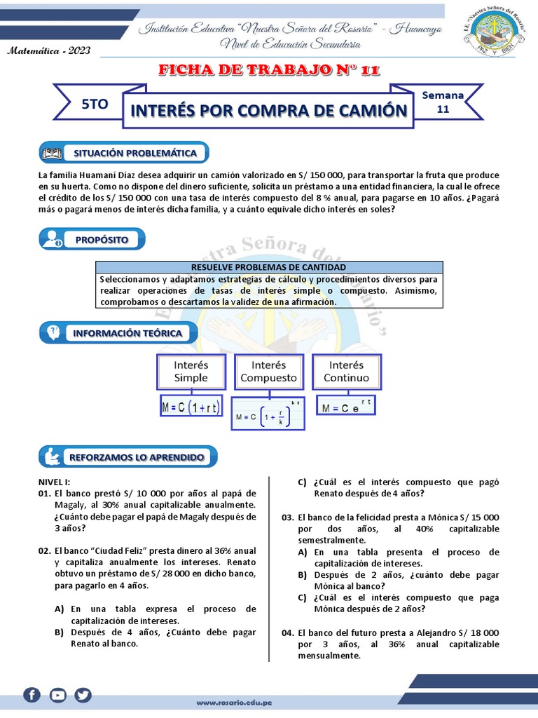 Ficha 11 | PDF | Interés | Interés compuesto