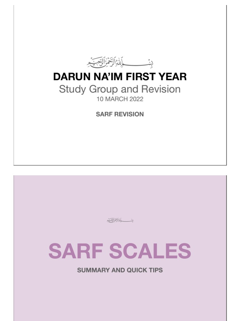 Sarf Term 1 - Scales Revision - March 2022 (Keynote Slides) 2 | PDF ...