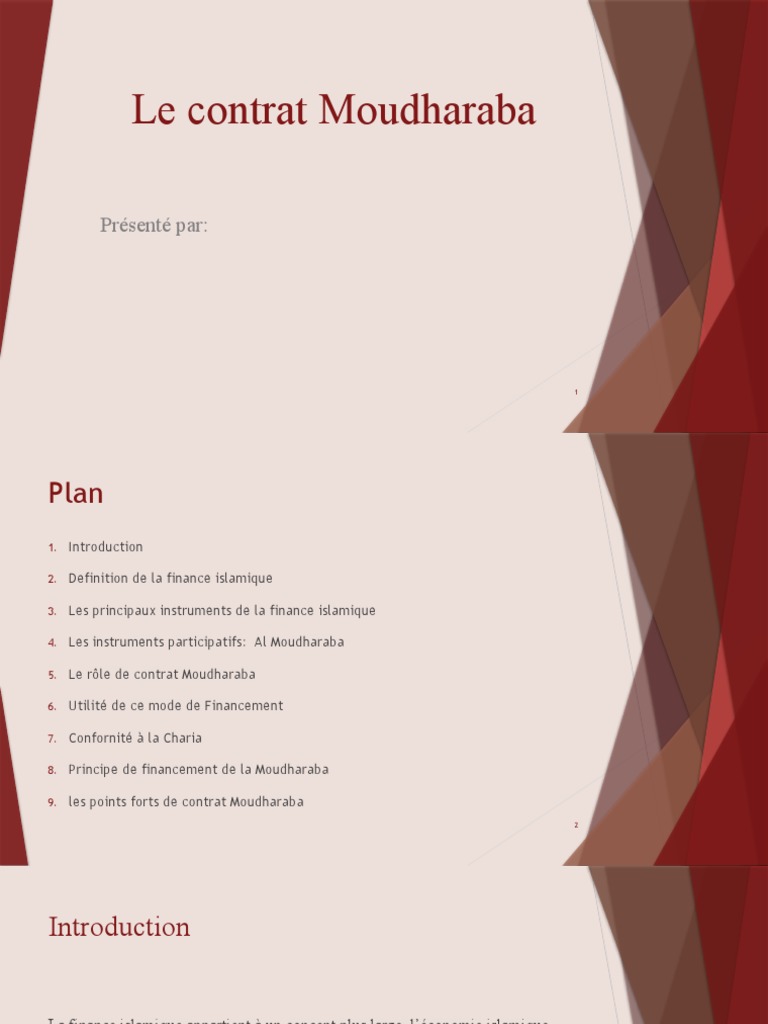 Le Contrat Moudharaba | PDF | Banque et finance islamiques | Banques