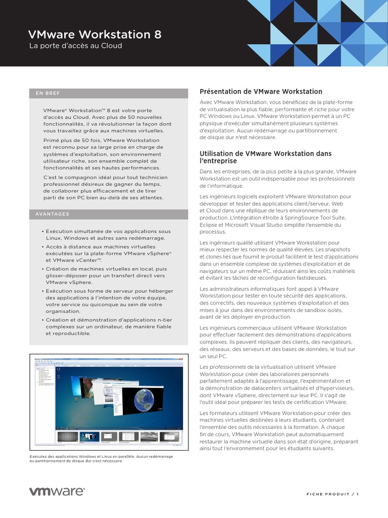 VMware Workstation Datasheet | PDF | VMware | Machine virtuelle