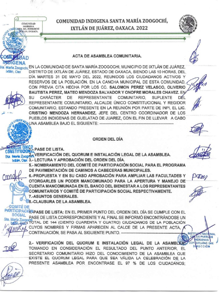 Acta De Nombramiento De Comite Pdf