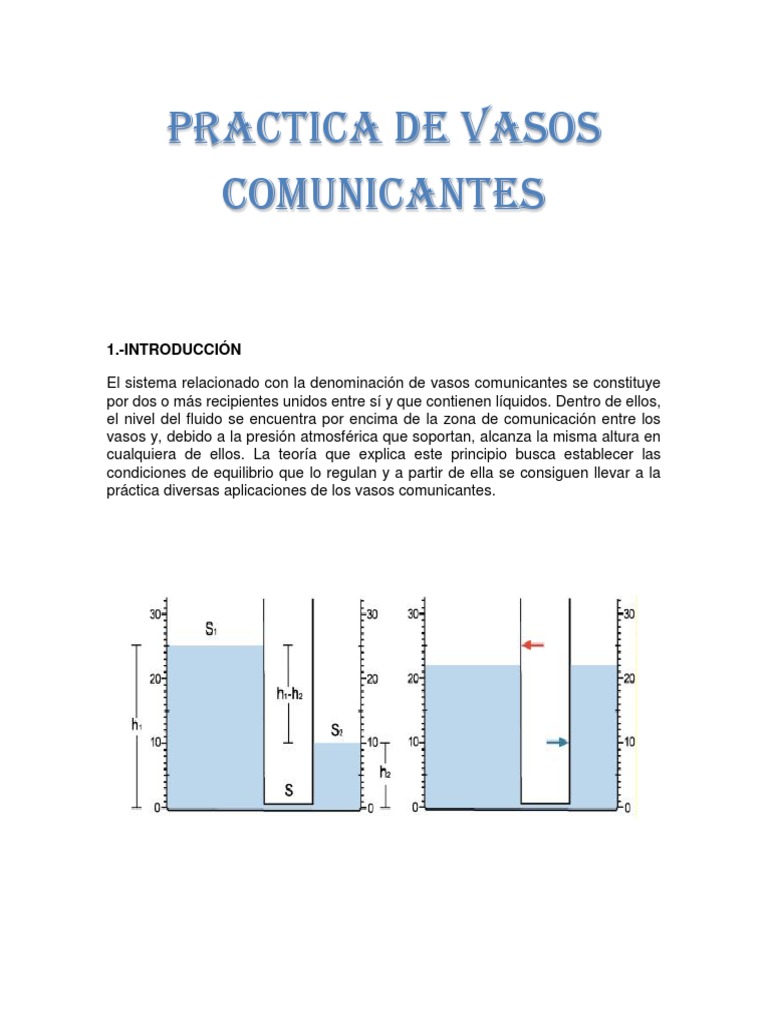 Vasos Comunicantes | PDF | Líquidos | Ciencias fisicas