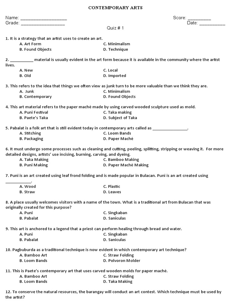 CPAR Quiz Q4 #1 | PDF