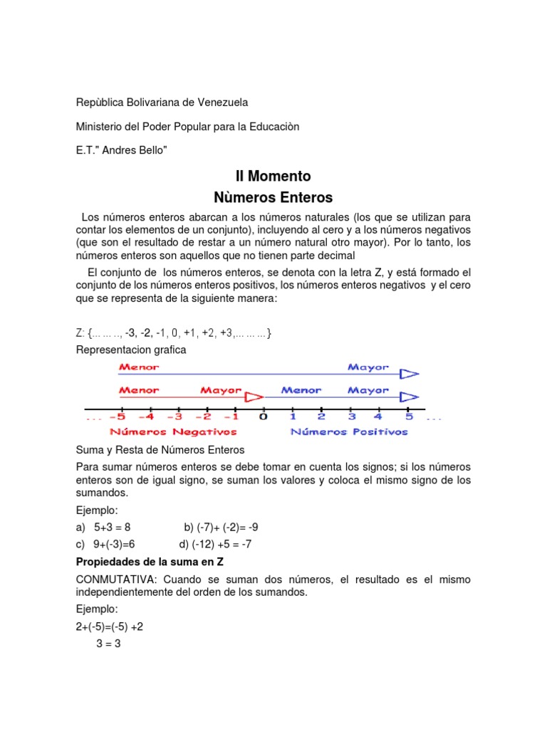 GUÍA DE MATEMÁTICA 2do MOMENTO | PDF | Entero | Ecuaciones