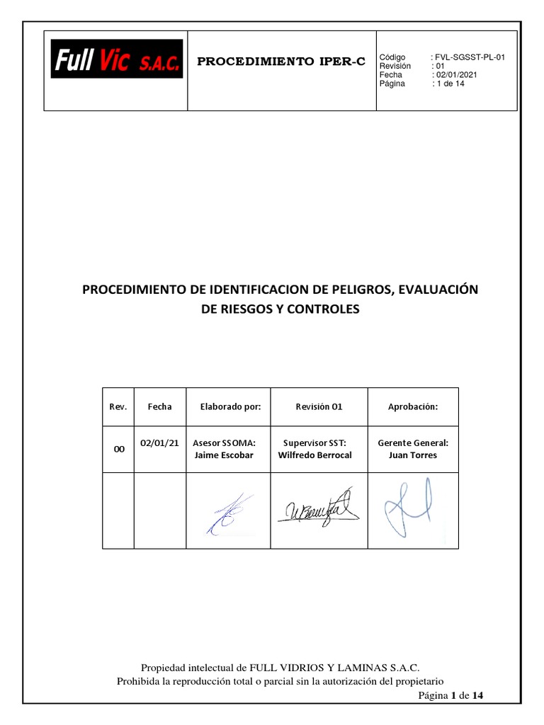 Procedimiento de IPERC | PDF