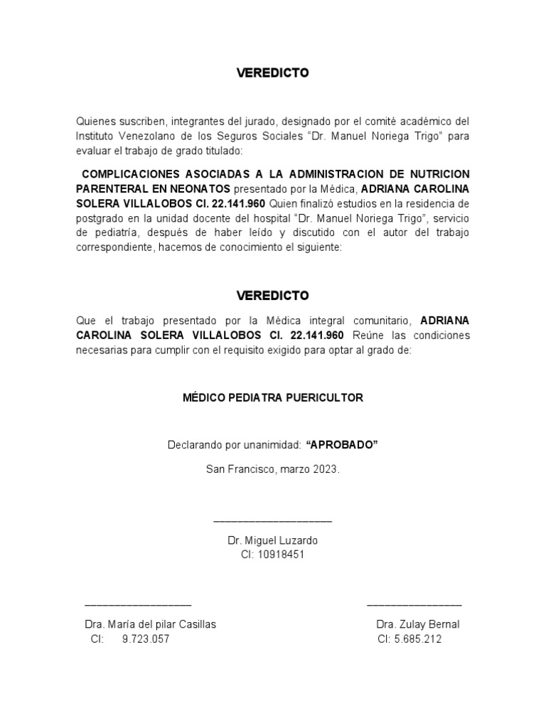 Veredicto Adriana | PDF