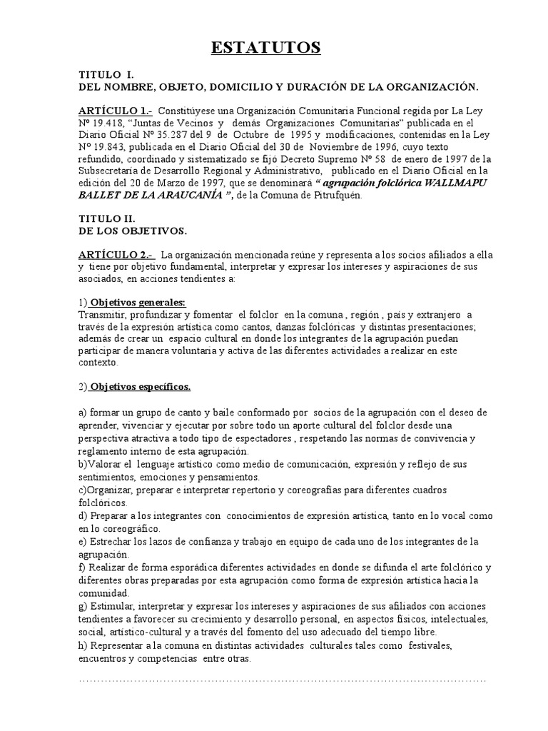 ESTATUTO TIPO o MODELO Ok. | PDF | Comisión Europea | Presupuesto