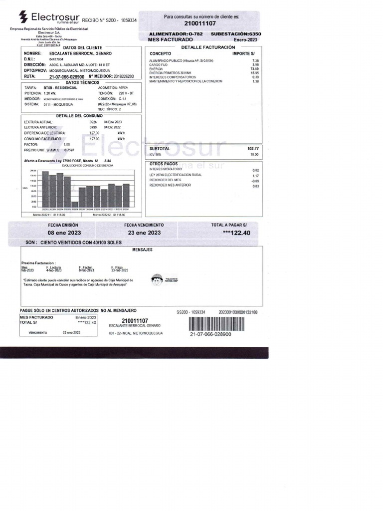 Recibo de Agua y Luz | PDF