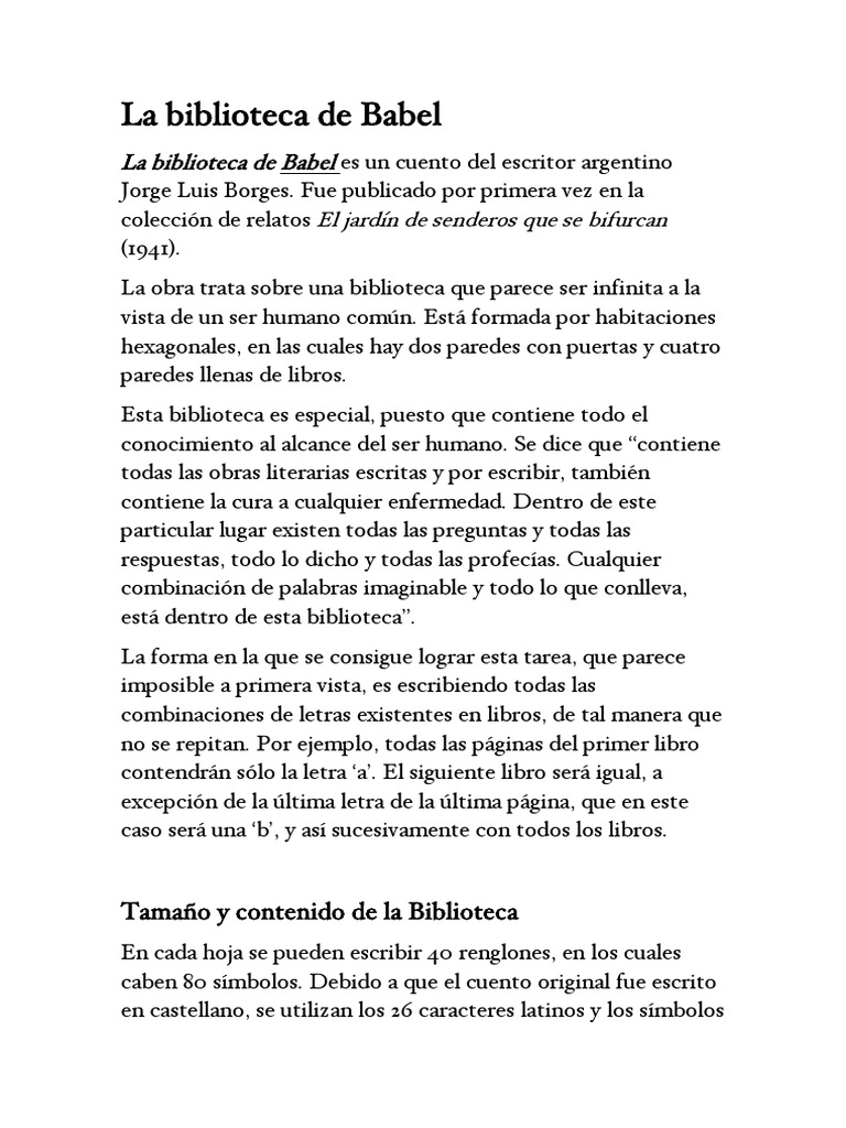 La Biblioteca de Babel | PDF