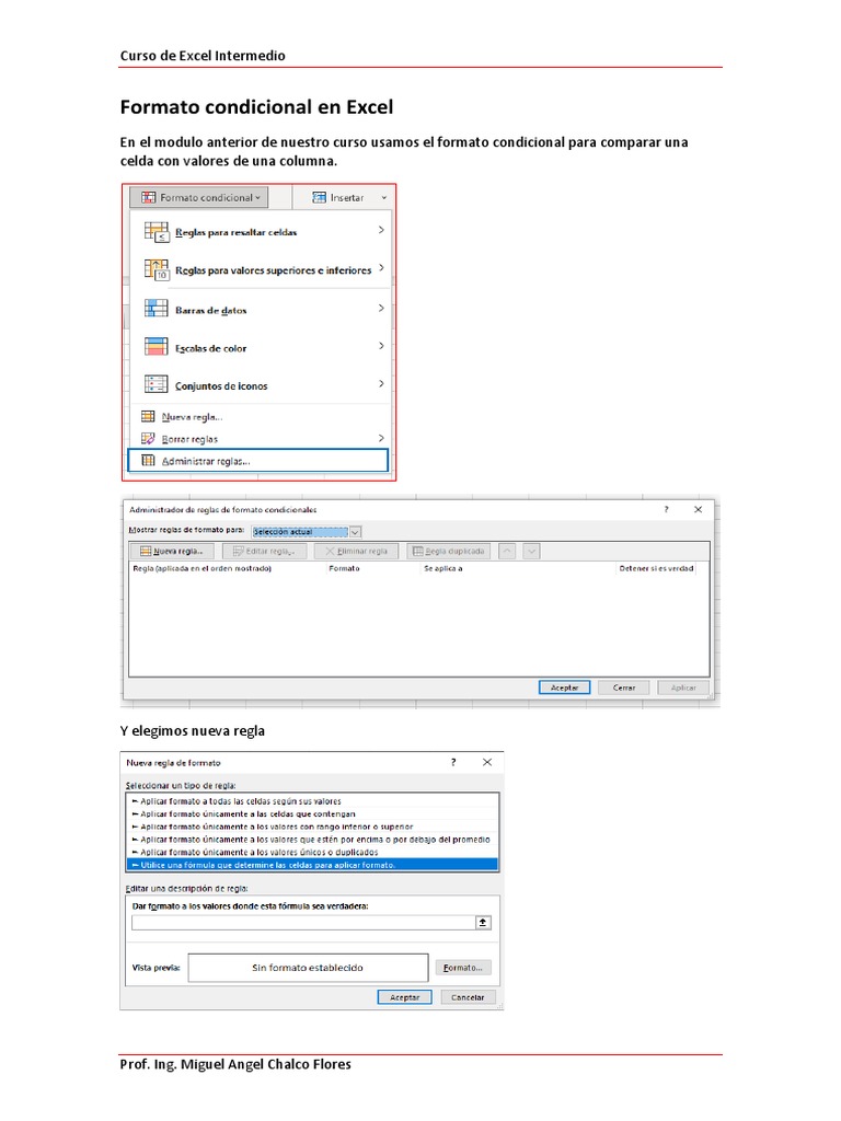 Formato Condicional en Excel | PDF