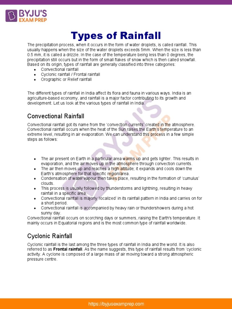 Overview of Rainfall Types | PDF | Precipitation | Atmosphere Of Earth
