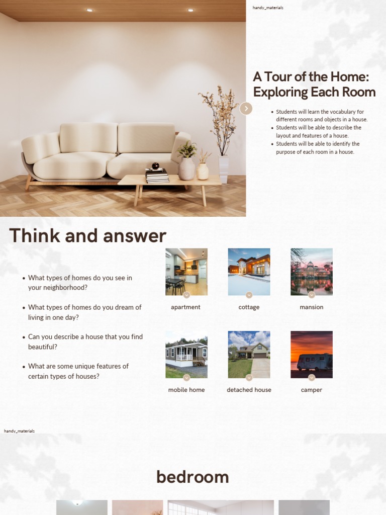 A2 + Tour of The Home Exploring Each Room | PDF | Room | Bedroom