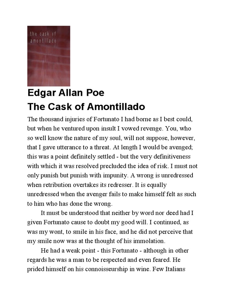 Edgar Allan Poe-The Cask of Amontillado | PDF