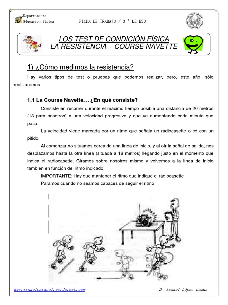 Ficha Test Course Navette - 3c2ba Eso1 | PDF