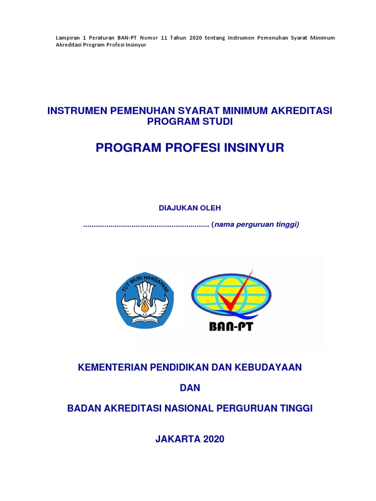 Instrumen - Pembukaan - Prodi - Program - Profesi - Insinyur | PDF
