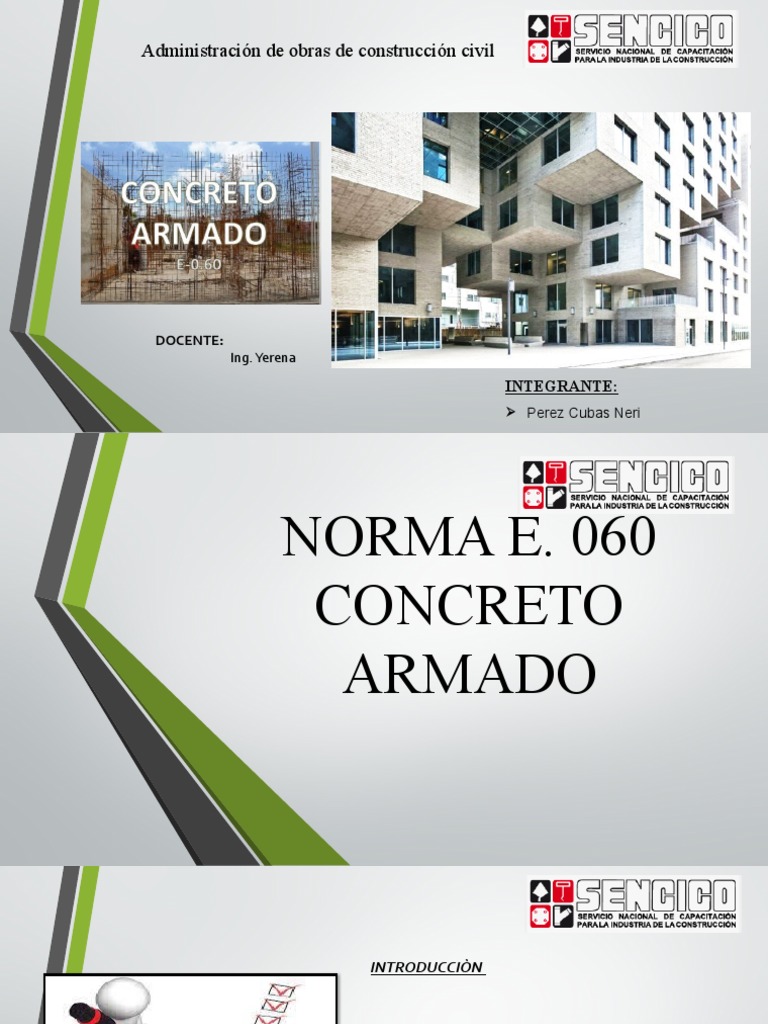 Norma E.060: Concreto Armado en Perú | PDF | Hormigón | Resistencia de materiales