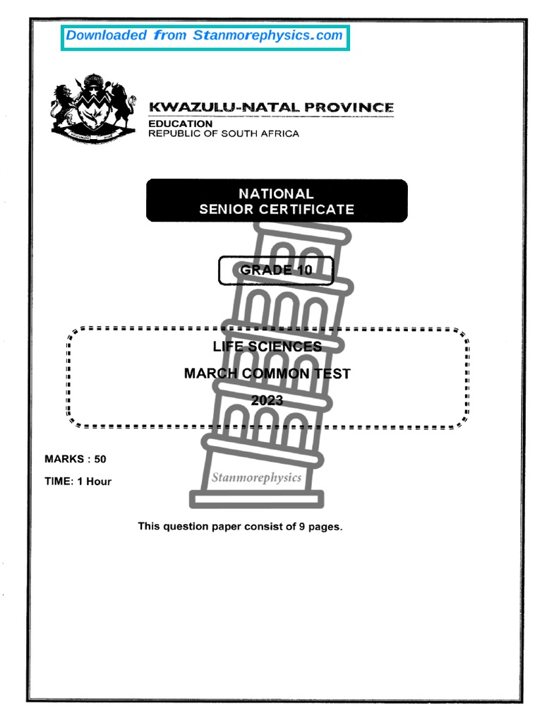 Life Sciences Grade 10 March 2023 QP and Memo | PDF