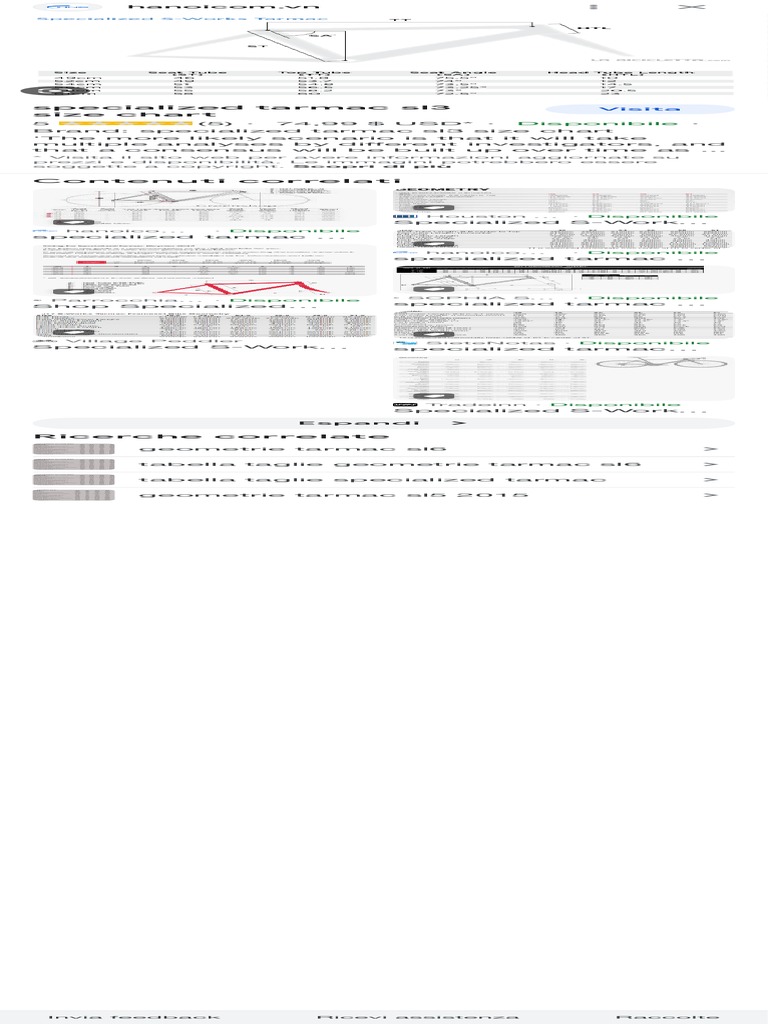 Geometrie Tarmac SL3 - Cerca Con Google | PDF