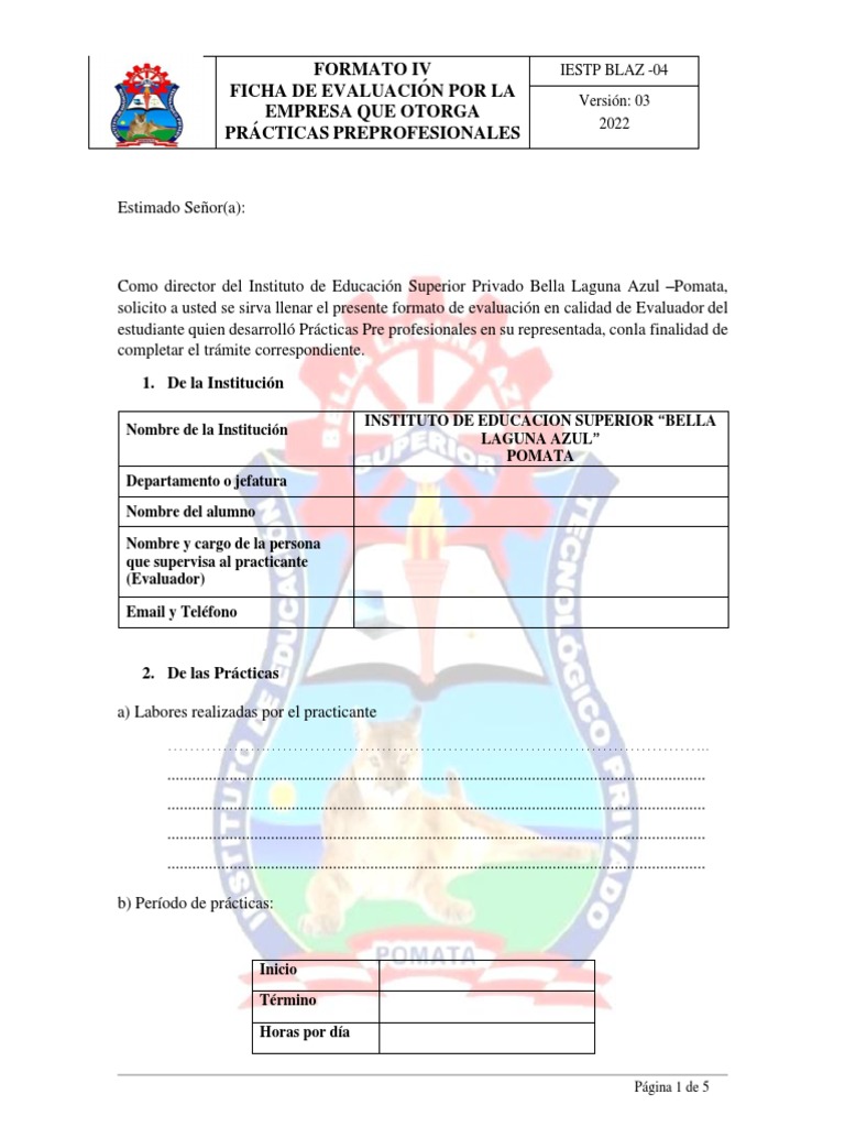 Hoja de Evaluacion Pomata | PDF