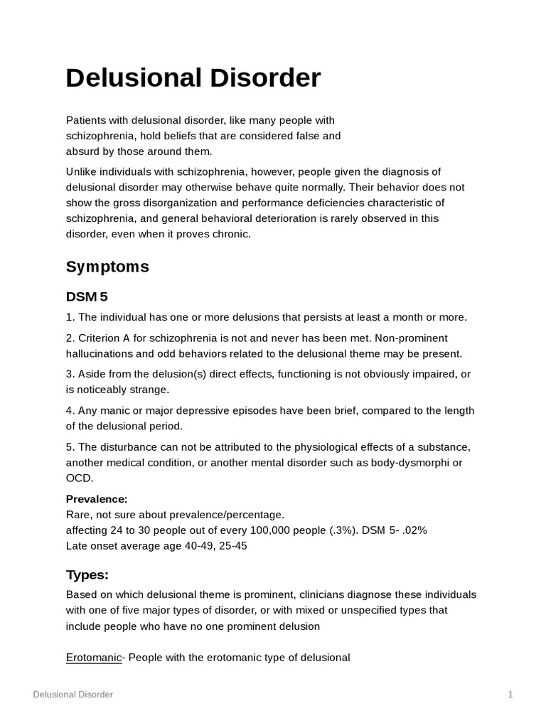 Delusional Disorder | PDF | Mental Disorder | Delusion
