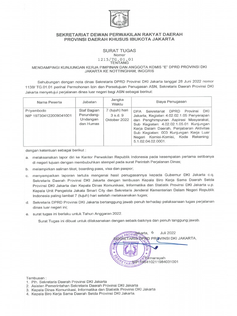 Surat Tugas Staf | PDF