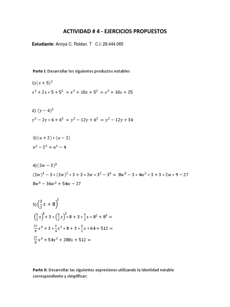Actividad # 4 - Ejercicios Propuestos | PDF